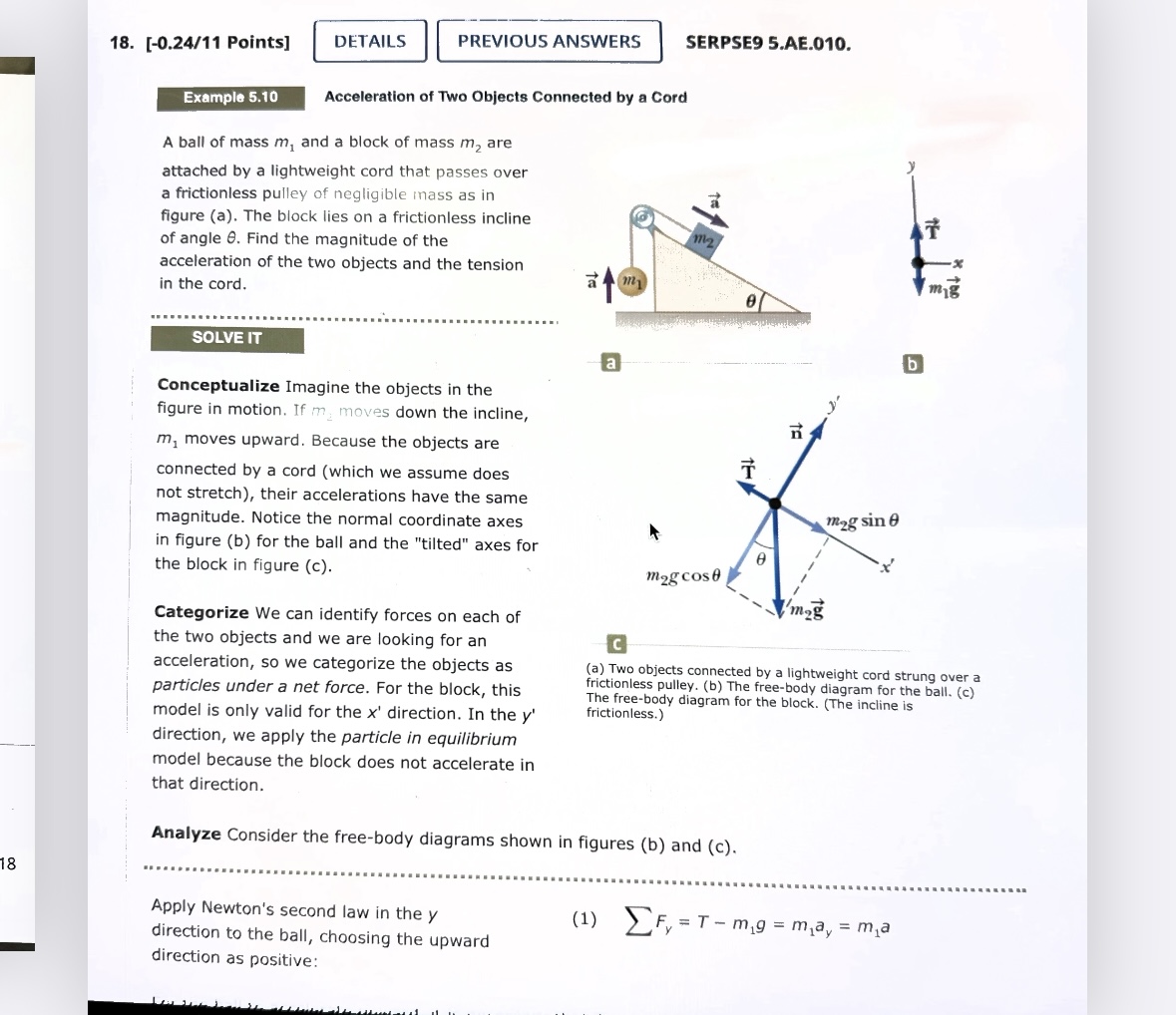 Solved Acceleration of Two Objects Connected by a Cord A | Chegg.com