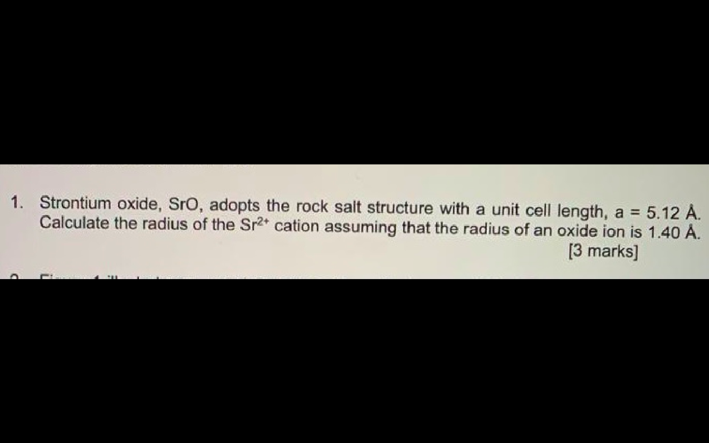 Solved 1. Strontium oxide, Sro, adopts the rock salt | Chegg.com