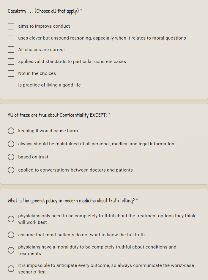 Solved Casuistry ... (Choose all that apply) * aims to | Chegg.com