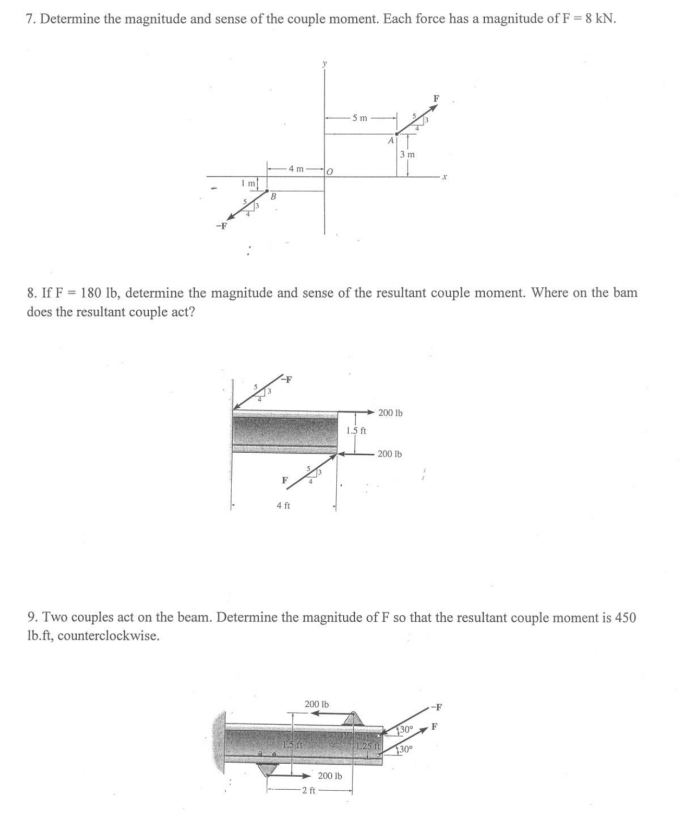 Solved 1. Determine the magnitude and directional sense of | Chegg.com Solved 1. Determine the magnitude and directional sense of | Chegg.com
