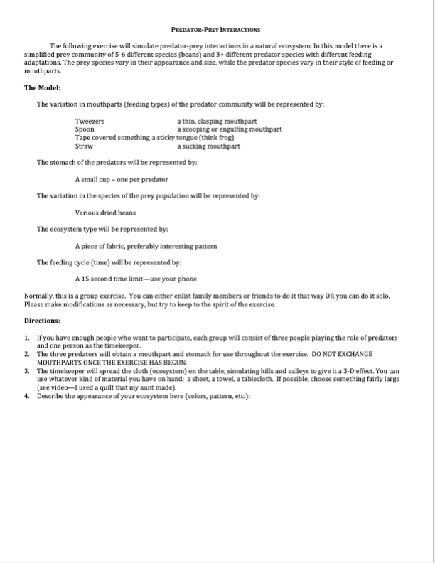 The following exercise will simulate predator-prey | Chegg.com