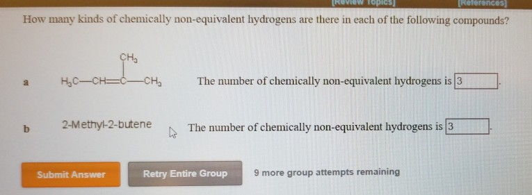 Solved How many kinds of chemically non-equivalent hydrogens | Chegg.com