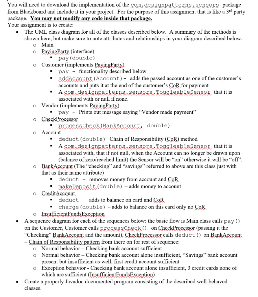 The Main class has one method main which should do | Chegg.com