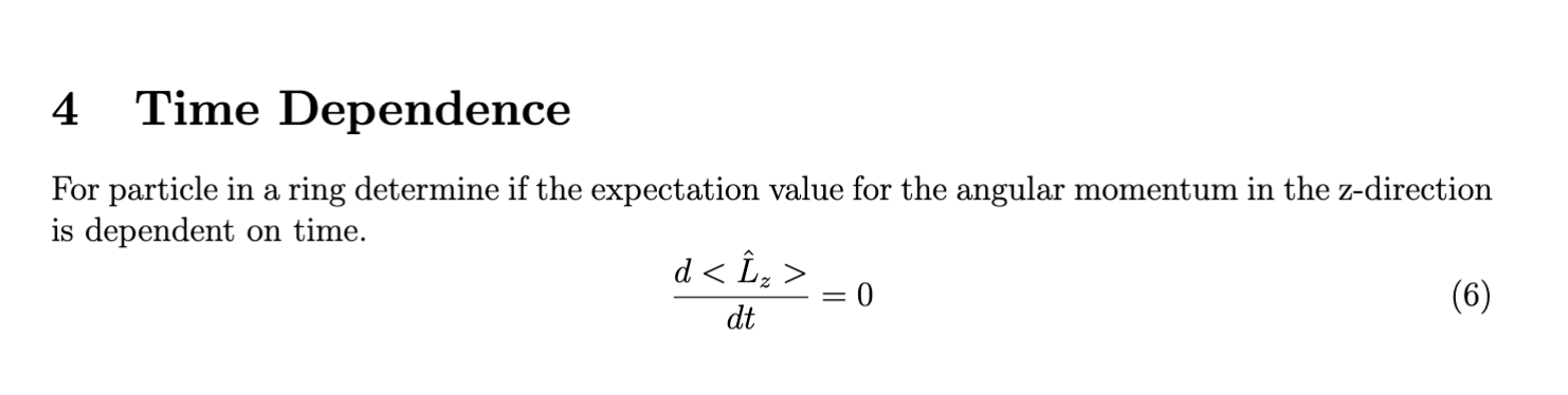 Solved 4 Time Dependence For particle in a ring determine if | Chegg.com