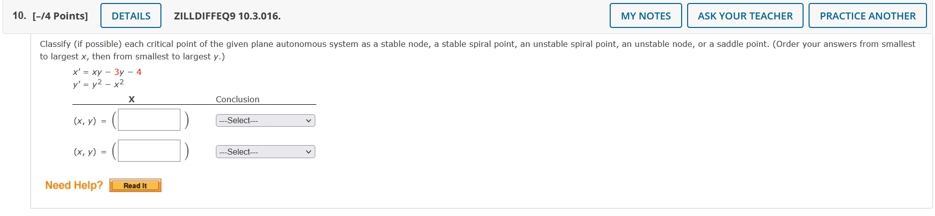 Solved to largest x, then from smallest to largest y.) | Chegg.com