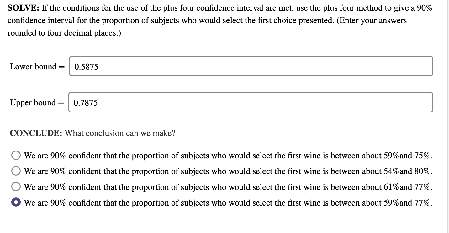Solved SOLVE If The Conditions For The Use Of The Plus Four Chegg solved-solve-if-the-conditions-for-the-use-of-the-plus-four-chegg