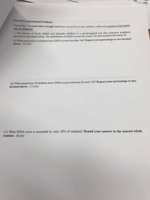 Solved Part B: Computational Problems Instruction: You must | Chegg.com