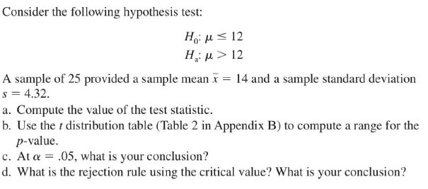 Solved Consider the following hypothesis test: | Chegg.com