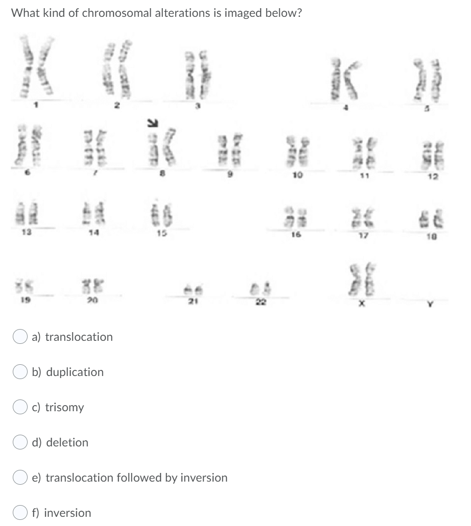 Solved The image shown below is a karyotype of an individual | Chegg.com