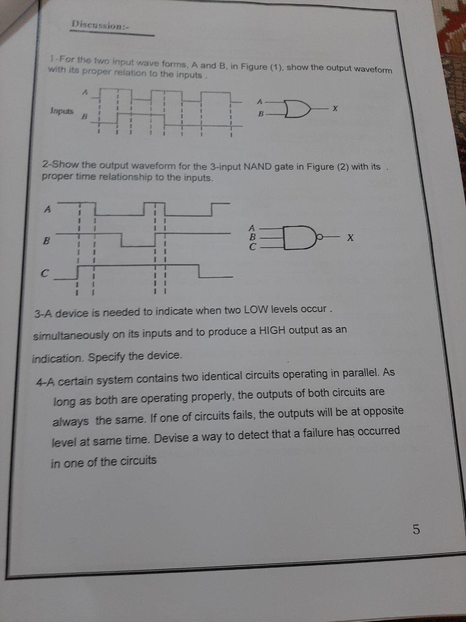 Solved Discussion 1 For The Two Input Wave Forms A And B 