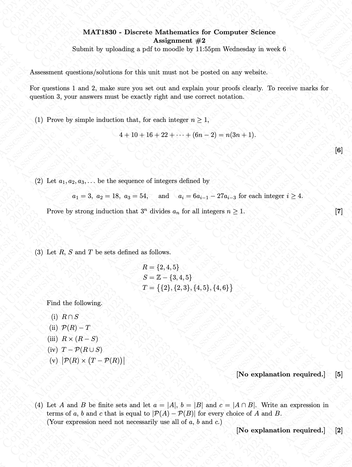 Solved MAT1830 - Discrete Mathematics for Computer Science | Chegg.com