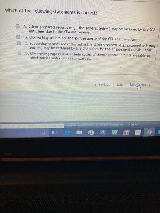 Solved Which of the following statements is correct? A. | Chegg.com
