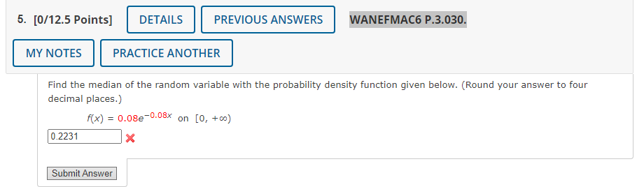 Solved 5. [0/12.5 Points] DETAILS PREVIOUS ANSWERS WANEFMAC6 | Chegg.com