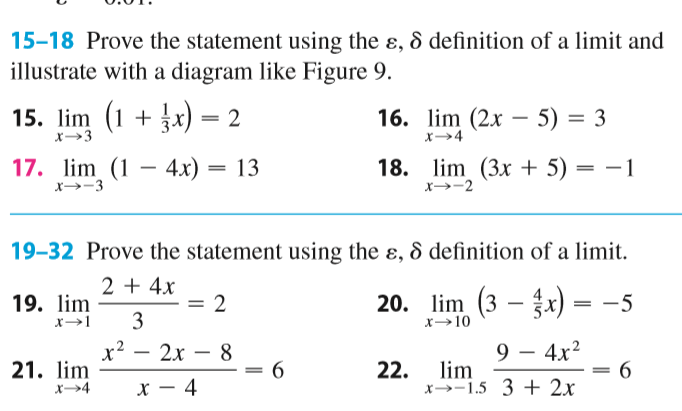 Solved 15-18 Prove the statement using the e, 8 definition | Chegg.com Solved 15-18 Prove the statement using the e, 8 definition | Chegg.com