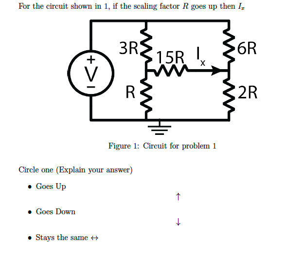 Solved For the circuit shown in 1 , ﻿if the scaling factor R | Chegg.com
