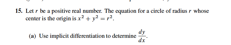 Solved 15. Let r be a positive real number. The equation for | Chegg.com