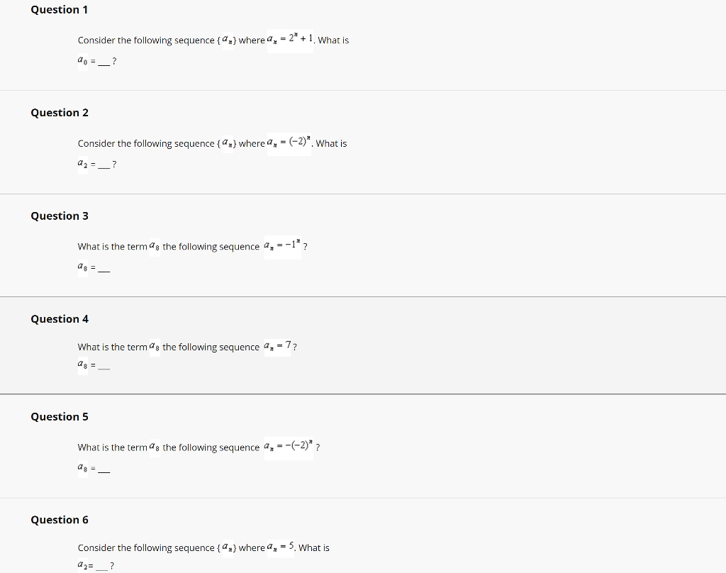 Solved Question 1 Consider the following sequence {@x} where | Chegg.com