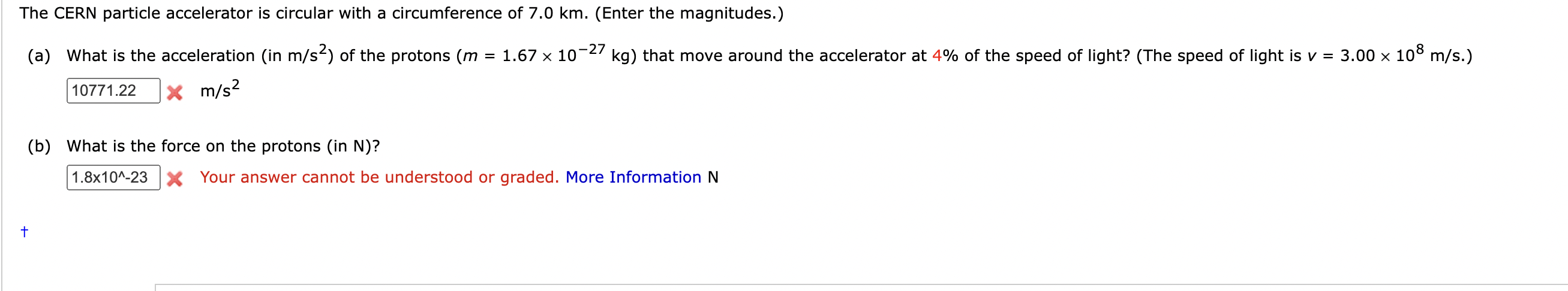 Solved The CERN particle accelerator is circular with a | Chegg.com
