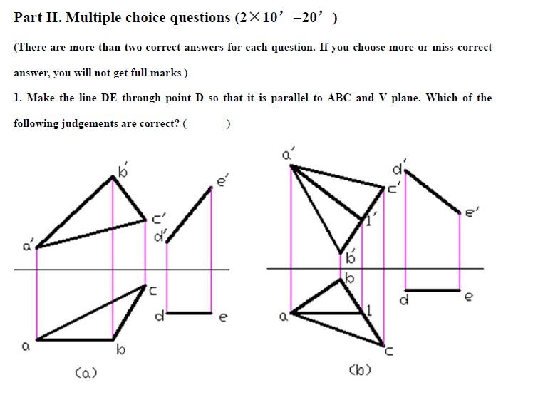 Solved Part II. Multiple choice questions (2 X 10' =20' ) | Chegg.com