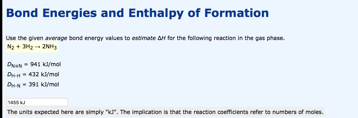 Solved Bond Energies and Enthalpy of Formation Use the given | Chegg.com