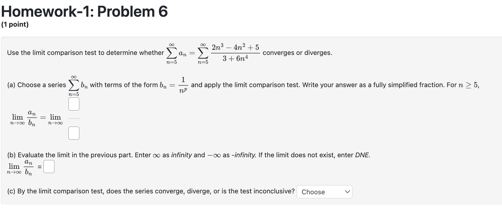 [solved] Use The Limit Comparison Test To Determine Whether