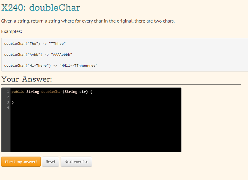 Solved X240: doubleChar Given a string, return a string | Chegg.com