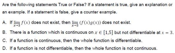Solved Are the following statements True or False? If a | Chegg.com