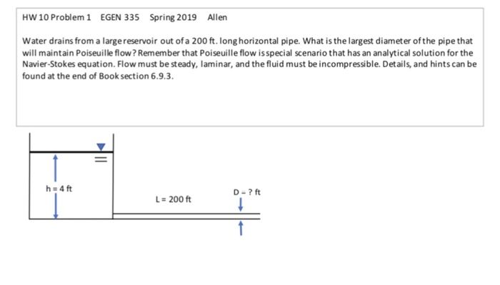 Solved HW 10 Problem 1 EGEN 335 Spring 2019 Allen Water | Chegg.com