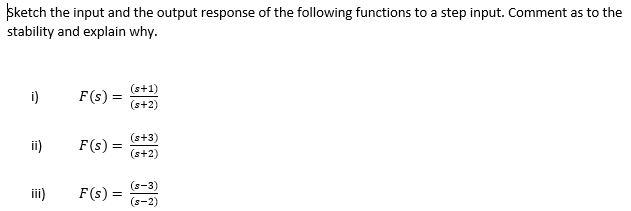 Solved Sketch the input and the output response of the | Chegg.com