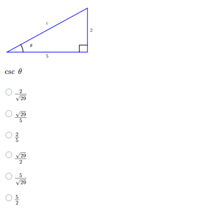 Solved cscθ2925295222929525 | Chegg.com
