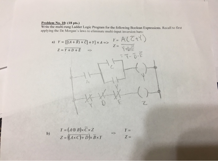Solved Problem No. 10: (18 pts.) Write the multi-rung Ladder | Chegg.com