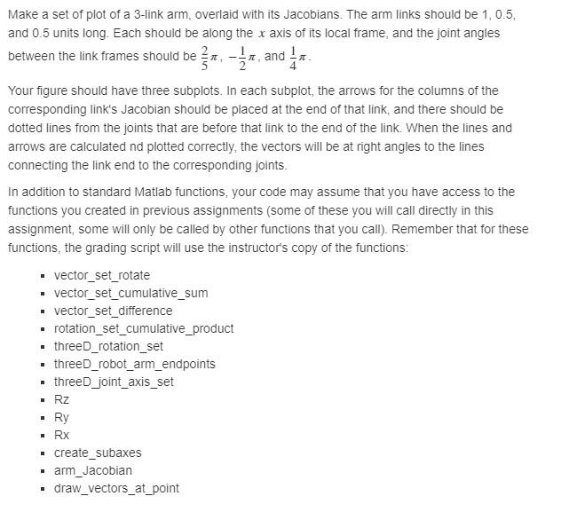 Solved Make a set of plot of a 3-link arm, overlaid with its | Chegg.com