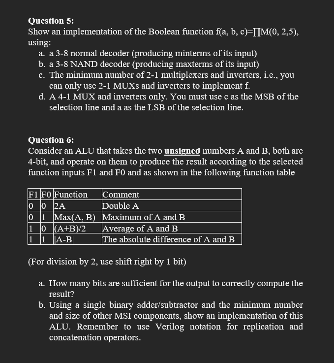 Solved Question 5: Show an implementation of the Boolean | Chegg.com