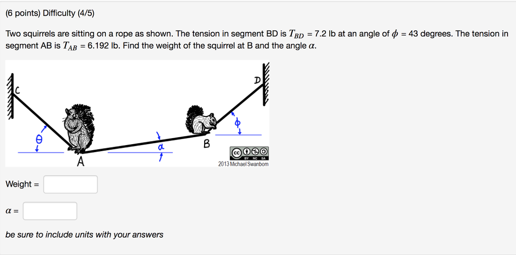 Solved (6 points) Difficulty (4/5) Two squirrels are sitting | Chegg.com