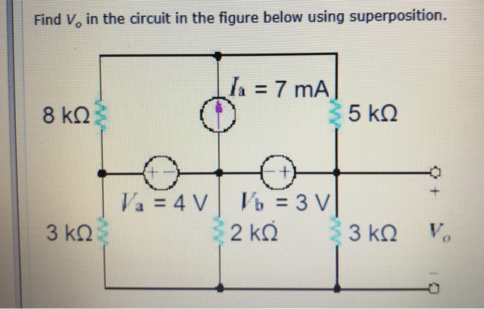 Solved Find V0 in the circuit in the figure below using | Chegg.com