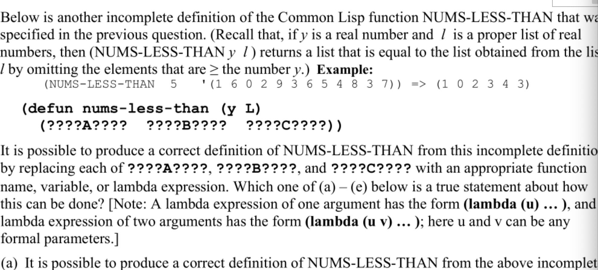 Below is another incomplete definition of the Common | Chegg.com