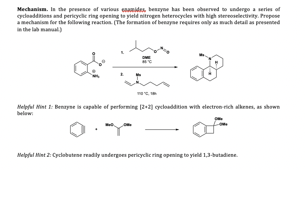 Solved Mechanism. In the presence of various enamides, | Chegg.com
