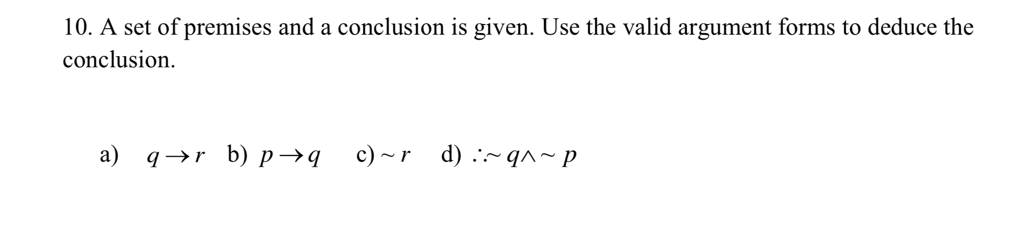 Solved Valid Argument Forms Modus Ponens Elimination PVG b. | Chegg.com