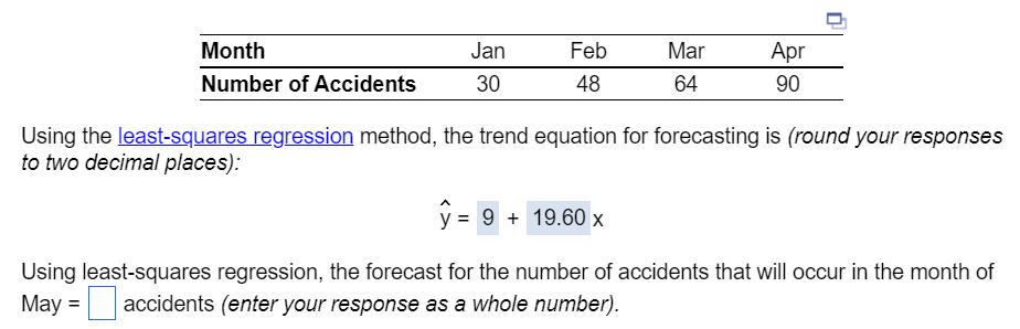 Solved Using The Least Squares Regression Method The Trend 2847