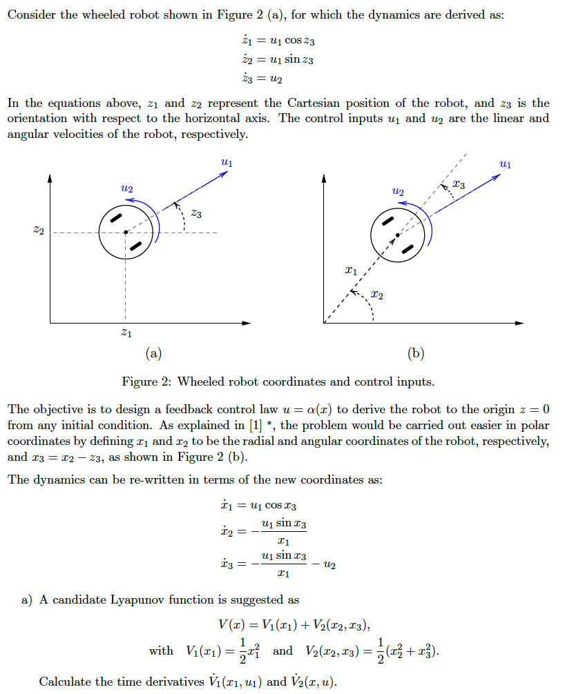 Solved Consider the wheeled robot shown in Figure 2 (a), for | Chegg.com