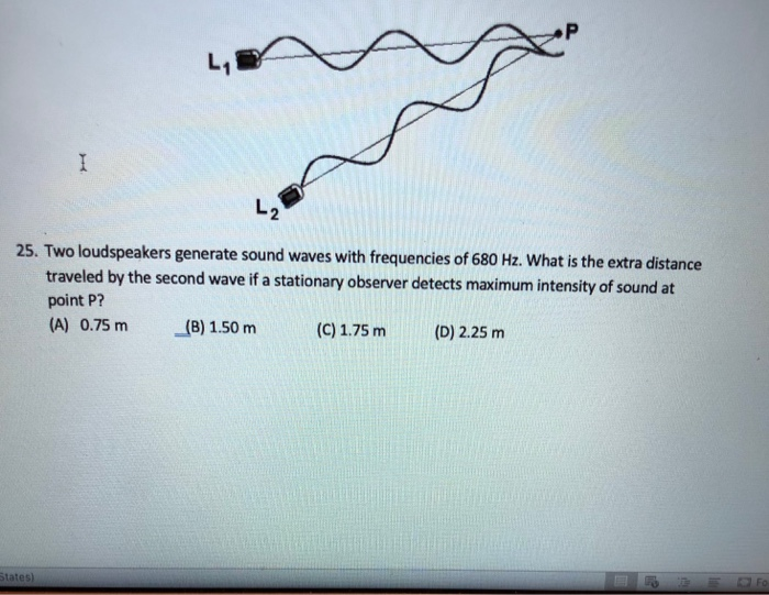 Solved AP 25. Two loudspeakers generate sound waves with | Chegg.com