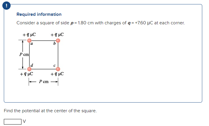 Solved Required information Consider a square of side p=1.80 | Chegg.com