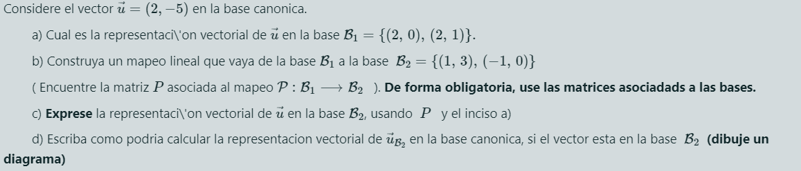 Solved Consider the vector u = (2,-5) in canonical | Chegg.com