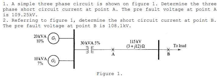 Solved 1. A simple three phase circuit is shown on figure 1. | Chegg.com