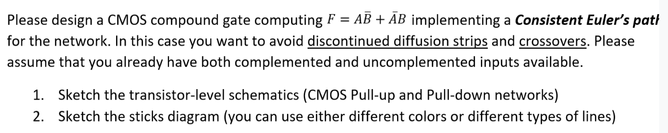 Solved Please design a CMOS compound gate computing | Chegg.com