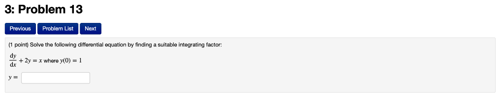 Solved 3: Problem 13 Previous Problem ListNext (1 point) | Chegg.com