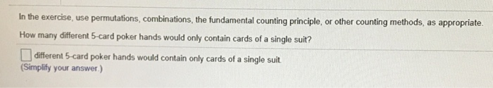 Solved exercise, use permutations, combinations, the | Chegg.com