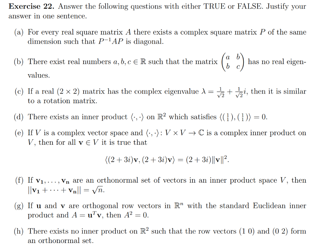 Solved Exercise 22. Answer the following questions with | Chegg.com