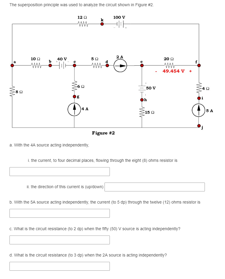 Solved The superposition principle was used to analyze the | Chegg.com