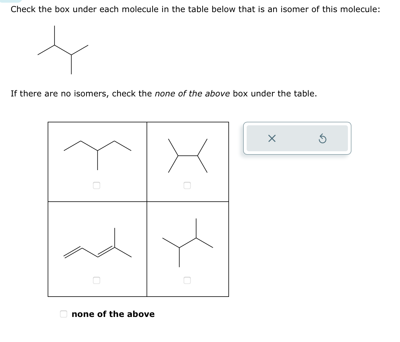 Solved Check the box under each molecule in the table below | Chegg.com